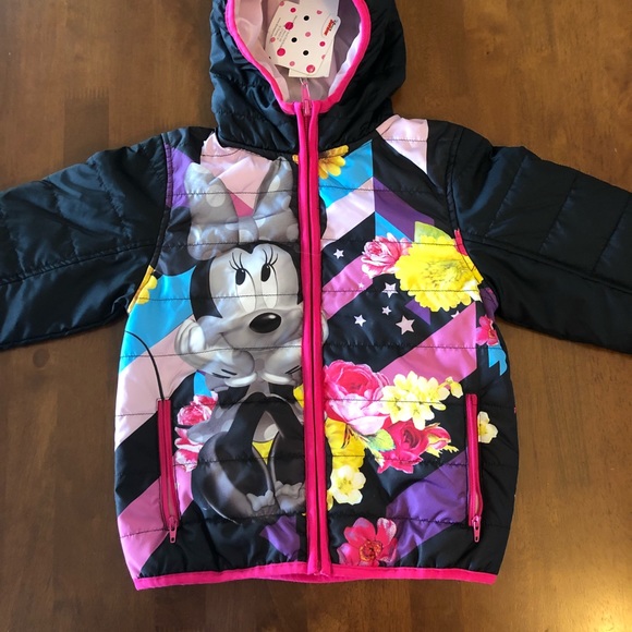 Disney | Jackets & Coats | Disney Minnie Mouse Hooded Puffer Coat ...